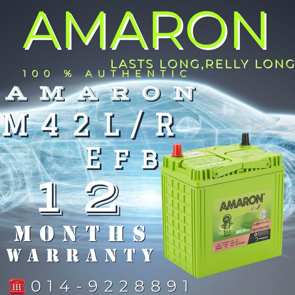 AMARON HI-LIFE DURO M42L/R EFB | 60B20L/R | B20L car battery bateri kereta | myvi bezza eco ...