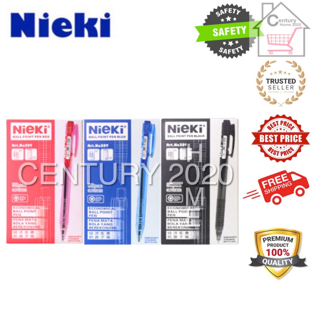 NIEKI Ball Point Pen 0.7mm Economical Ball Pen 50 PCS | Shopee Malaysia