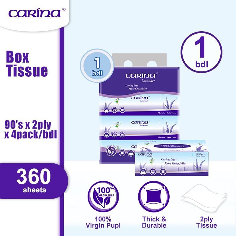 CARINA LAVENDER 2PLY TISSUE BOX (90’SX4X1PACK) | Shopee Malaysia