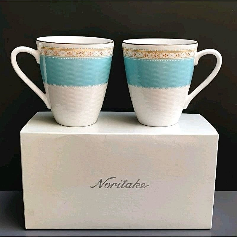 Noritake 2 Pieces Humming Blue 1645 Fine Porcelain Mug in Original Box | Shopee Malaysia