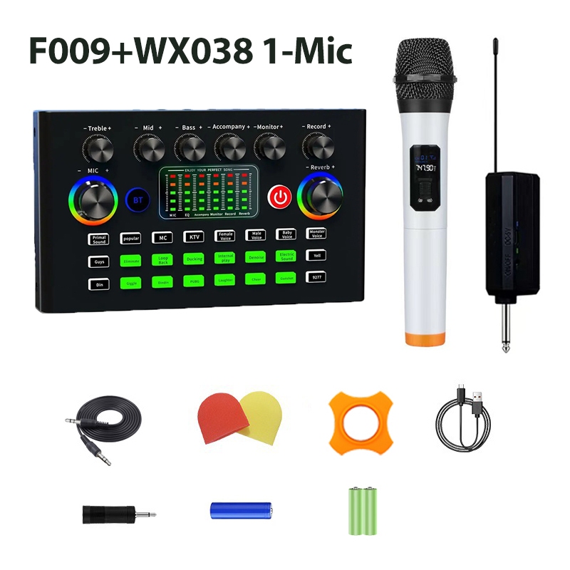 F009 Professional Live Sound Card Sound Mixer USB Audio Mixing Console ...
