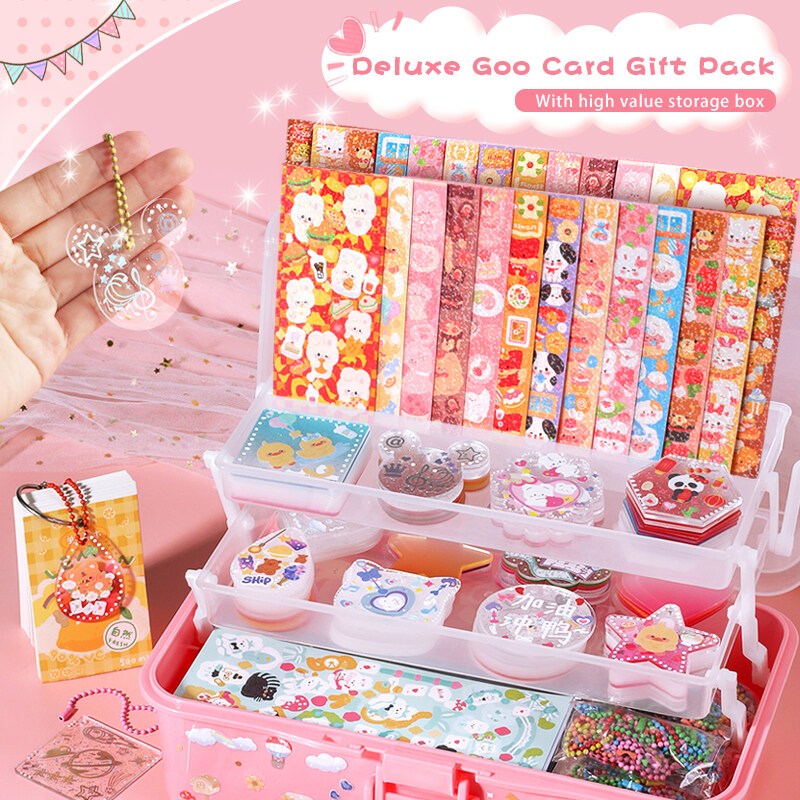 DIY Goo Card Set Gift Bag Girls' Children's Toy Goo Card Stickers Not ...