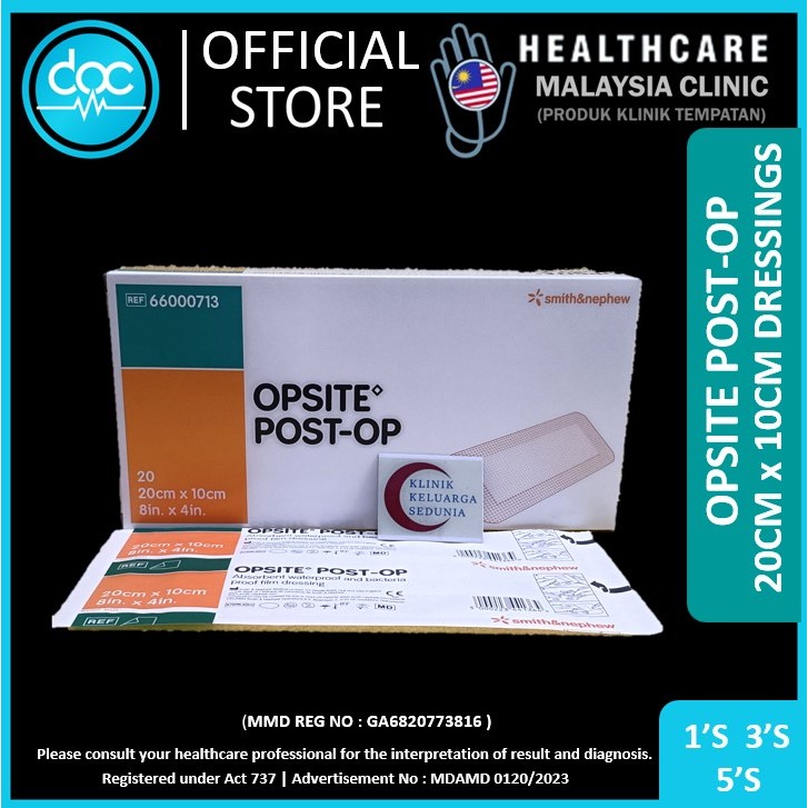 (Loose) Opsite Post-Op 20cm x 10cm 66000713 Smith & Nephew Adhensive ...