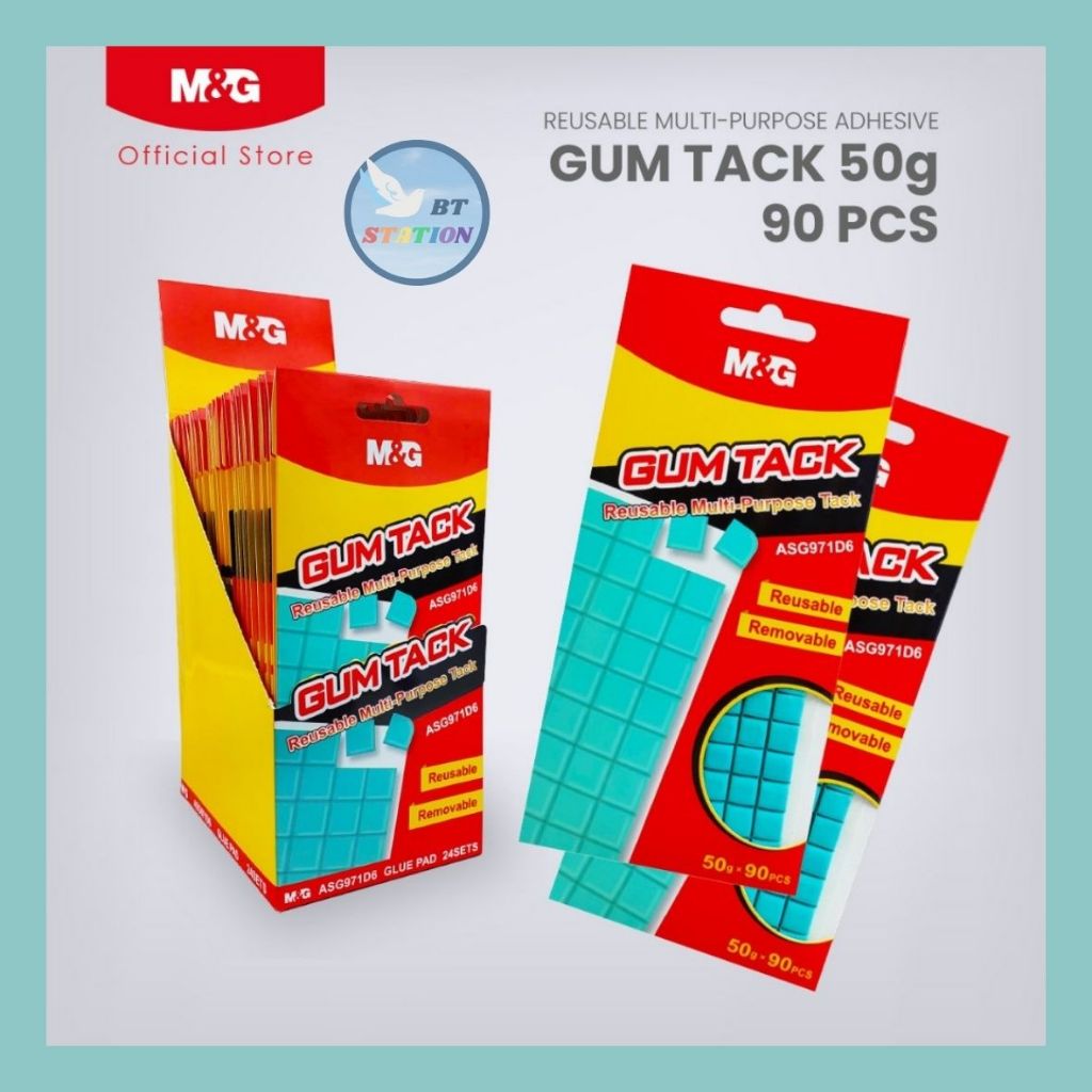 M&G Gum Tack 50g 90pcs Reusable Multipurpose Adhesive Sticky Putty ...