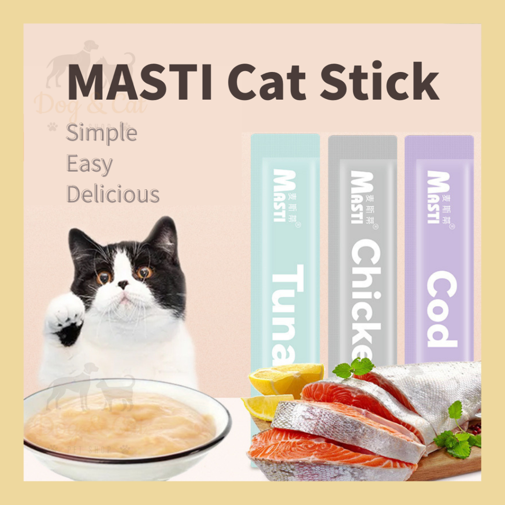 Masti Cat Snack Cat Treat Cat Stick Wet Food 15g Chicken Tuna Cod Fish ...