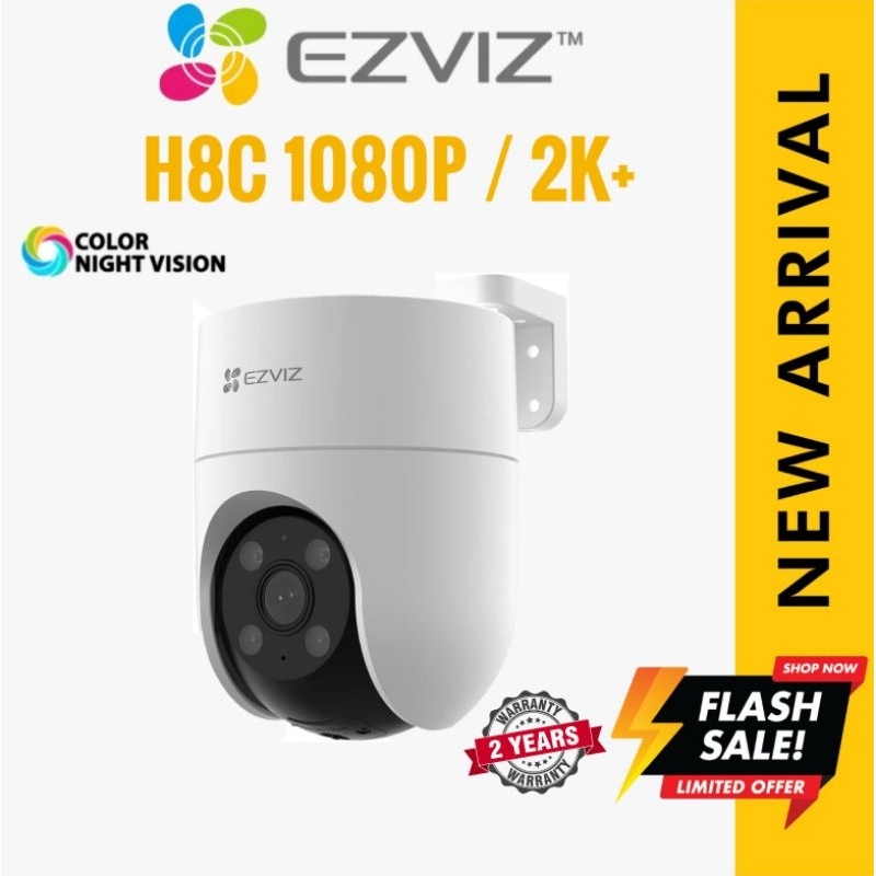 Ezviz H8C 2K+ 4MP Outdoor/Indoor 360 Pan/Tilt Smart Color Night Vision Full HD Wireless WiFi ...