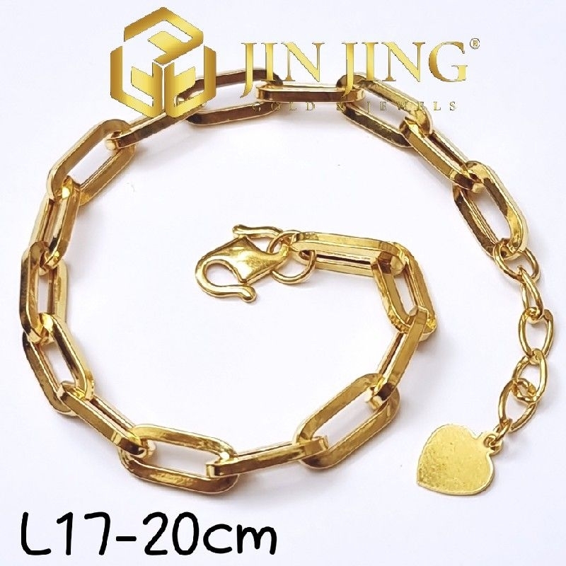 RANTAI TANGAN PAPER CLIP (HOLLOW) EMAS 916 5.06g/5.20g | Shopee Malaysia