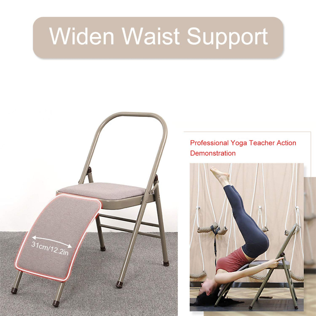 READY STOCK🔥Yoga Auxiliary Chair with Lumbar Back Support for Iyengar ...