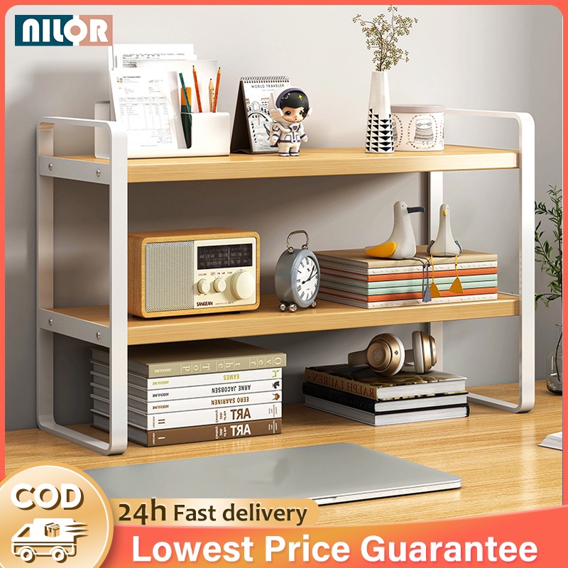 NR 2 Tier Desktop Storage Rack Document Shlef Kitchen Countertop Spice ...