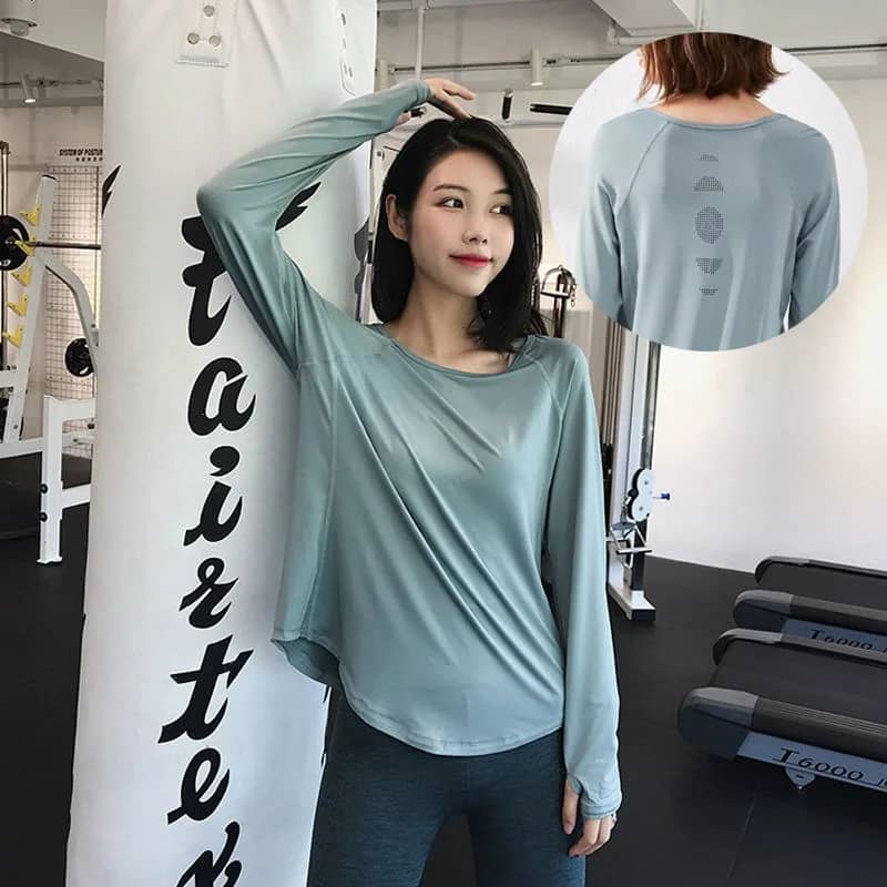 Sportwear Women Long Sleeves Baju Lengan Panjang Gym Ftness Baju Sukan ...
