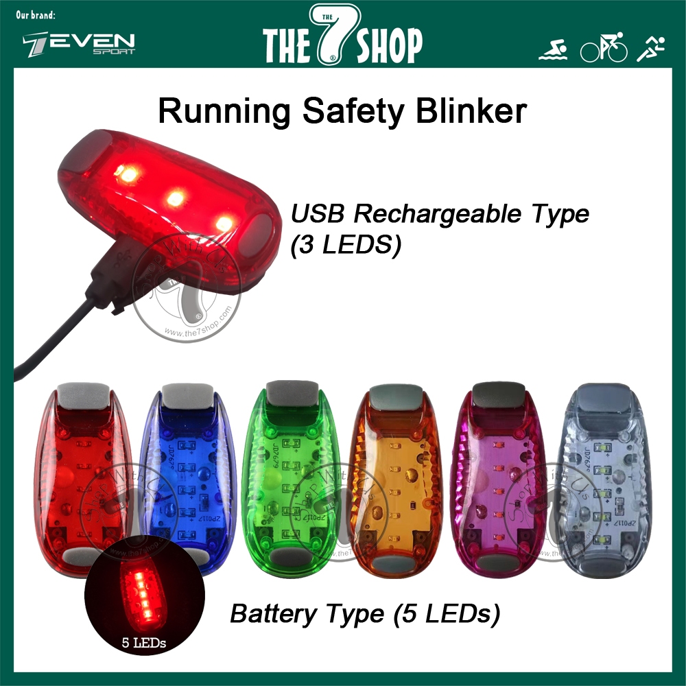 LED Running Blinker / USB LED Light with Clip & Velcro / Lampu Jogging ...