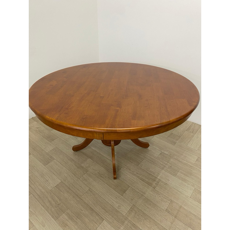 EWJ 2.5ft 3x5ft 4.5ft Wood Round Dining Table Meje Makan Bulat Solid ...