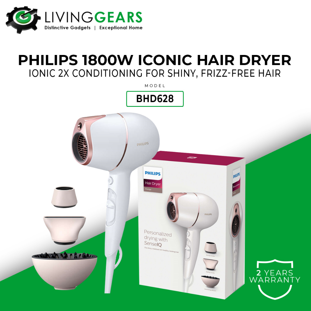 Philips BHD628 1800W Prestige SenseIQ Infrared Sensor Hair Dryer ...