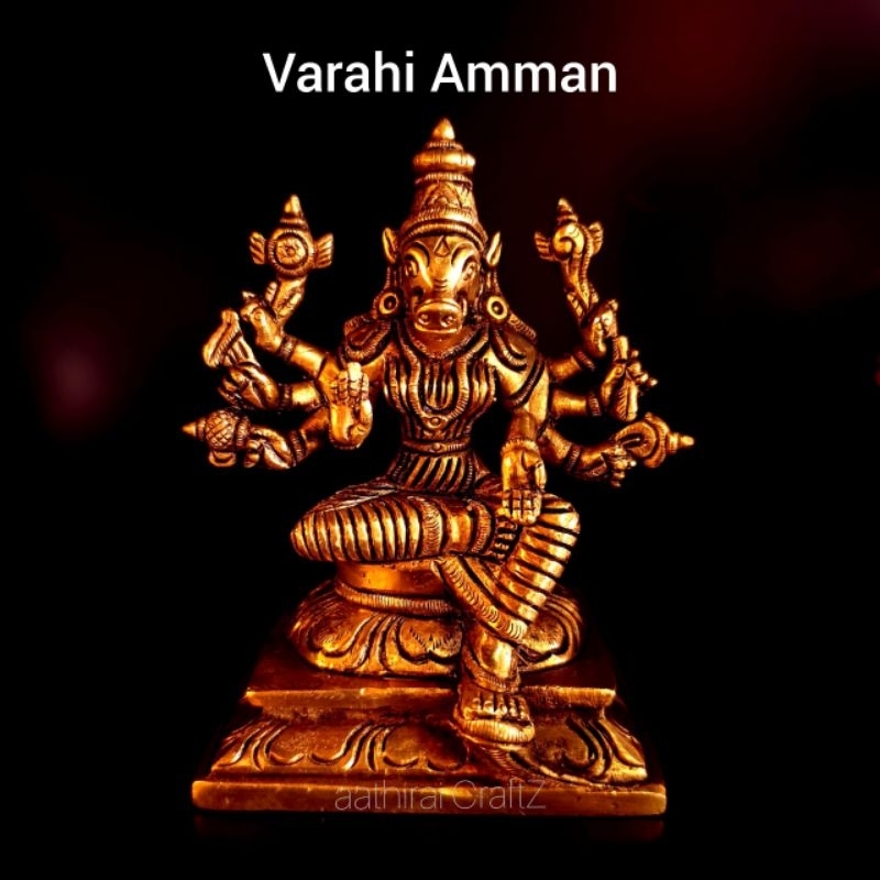 Varahi Amman IdolBrass Antique Finish The Ashta Bhuja Goddess Varahi ...
