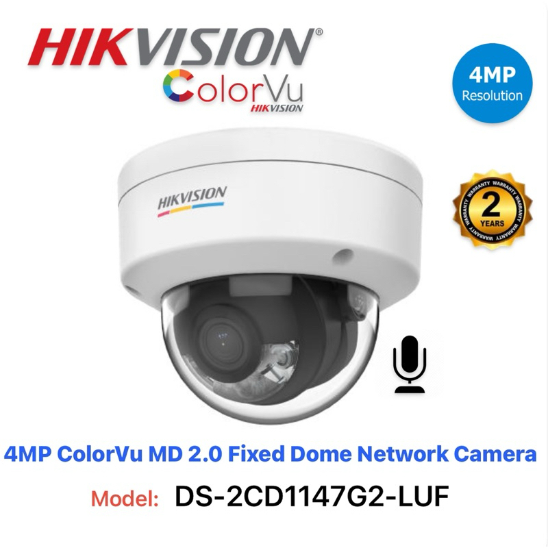 HIKVISION 4MP DS-2CD1147G2-LUF COLORVU MD 2.0 FIXED DOME NETWORK CAMERA BUILT IN MIC | Shopee ...