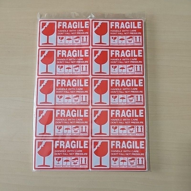 (500pcs) Fragile Sticker 9 x 5cm / Label Sticker Fragile / Fragile ...