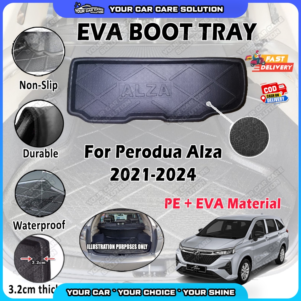 📥 For Perodua Alza 2022-2024 EVA Copolymer Car Boot Tray Luggage Cargo ...