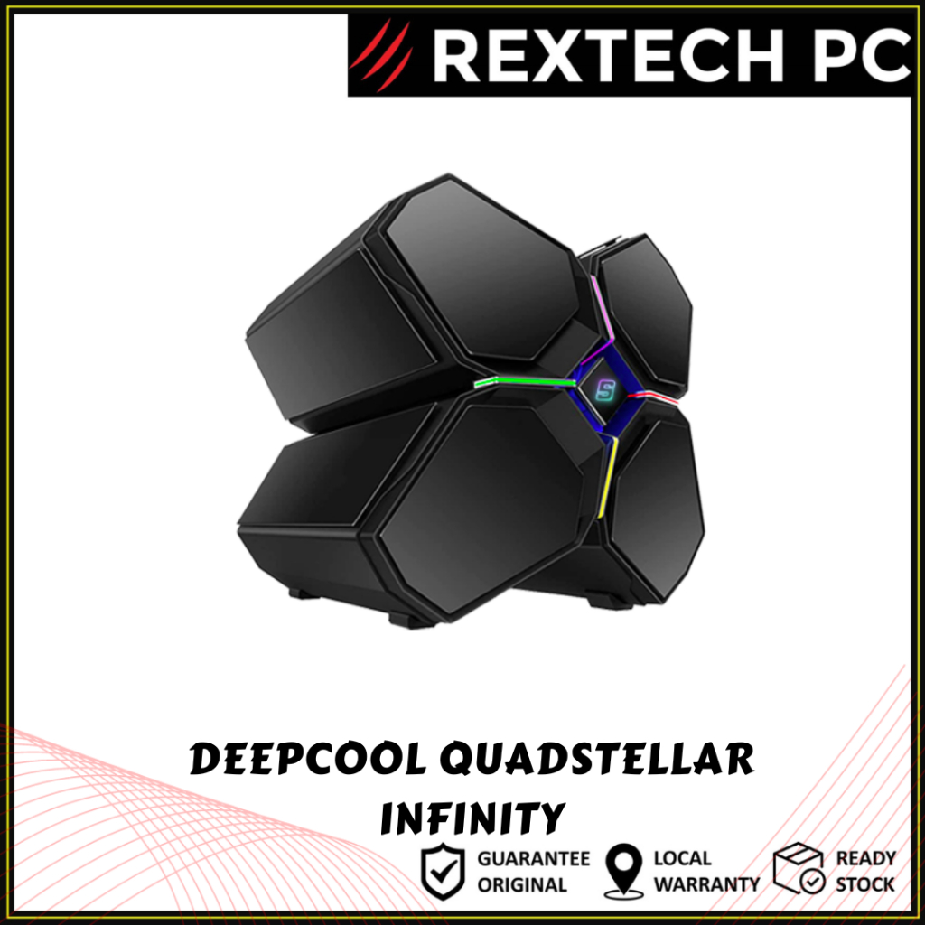REXTECH DEEPCOOL Quadstellar Infinity RGB LED light TYPE-C PC Desktop E ...