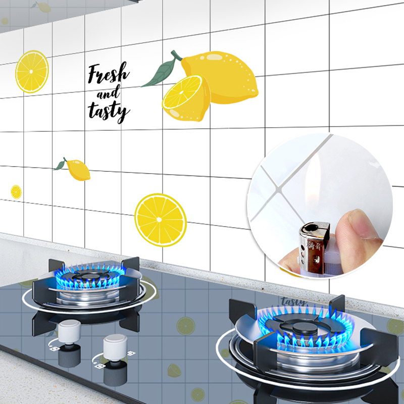 Ready Stock-Marble Pattern Kitchen Oil-Proof Sticker Aluminum Foil High ...