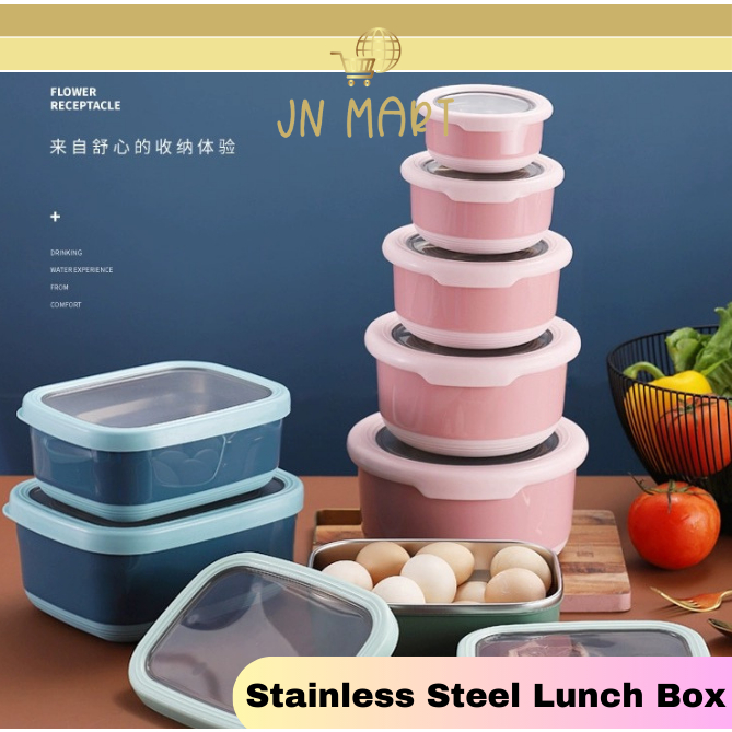 Ready Stock 304 Stainless Steel Portable Thermos Lunch Box Bento Leak ...
