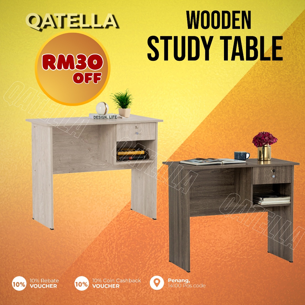 Qatella 3FT Office Table Kids Study Table/ 90cm Study Desk Laptop Table ...