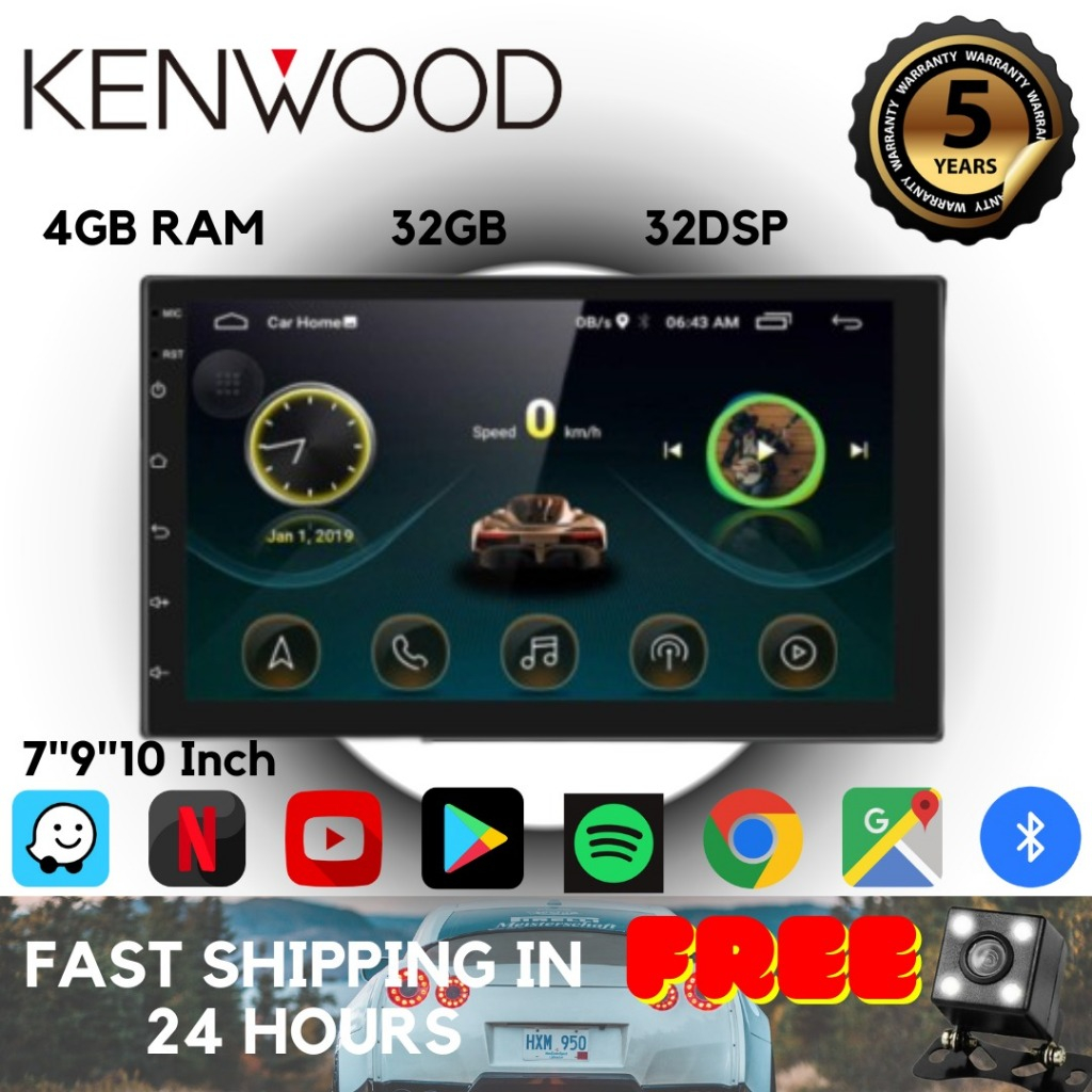 KENWOOD Android Player Style[ 𝟲𝗚𝗕 𝗥𝗔𝗠 + 𝟲𝟰𝗚𝗕 𝗥𝗢𝗠 ] 9"10'' inch Quad ...