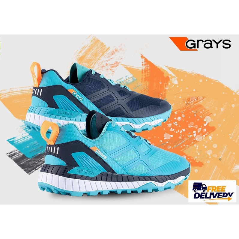 GRAYS RAID HOCKEY SHOES – TEAL/NAVY KASUT HOKI TURF | Shopee Malaysia