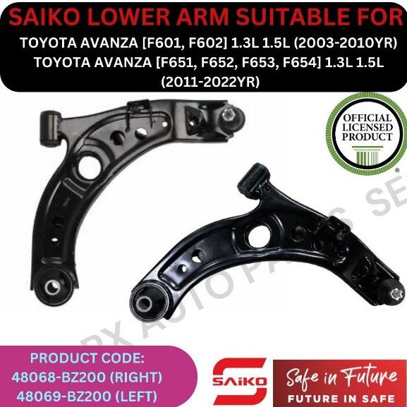 SAIKO GENUINE LOWER ARM (FRONT) FOR TOYOTA AVANZA [F601, F602] '03-10YR ...