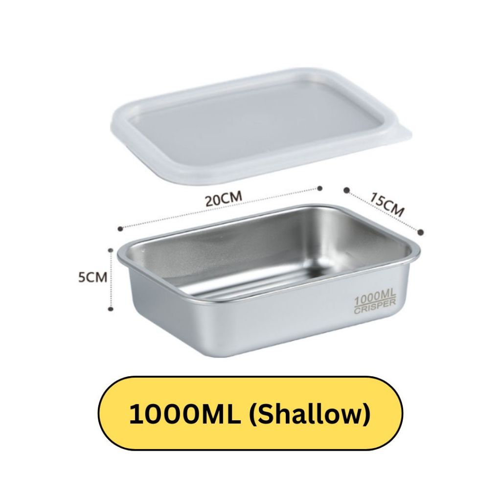 Food Grade Stainless Steel Rectangle Food Keeper (600ml-2600ml) With ...