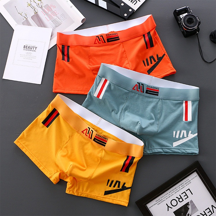 Trendy Sharp Colour Underwear Men Boxer Thick Waistband Men Briefs ...
