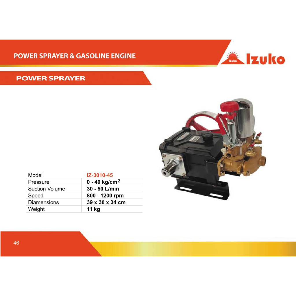 HEAVY DUTY IZ 3010-45 Izuko Power sprayer Car Wash Pump 40 BAR 50L/MIN ...