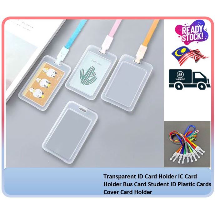Transparent ID Card Holder IC Card Holder Bus Card Student ID Plastic ...