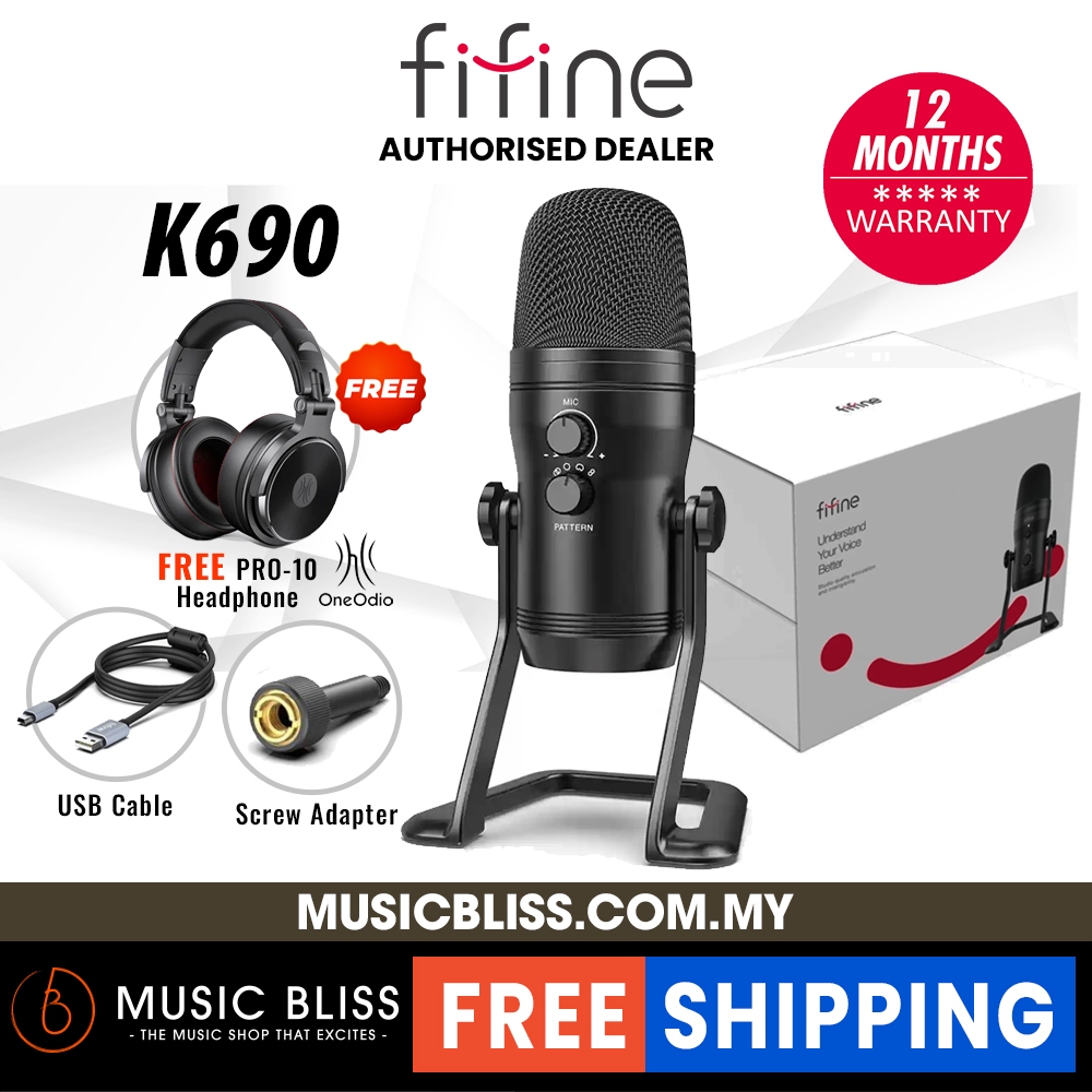 FIFINE K690 USB Microphone for PC, PS4, Mac with Four Pickup Patterns ...