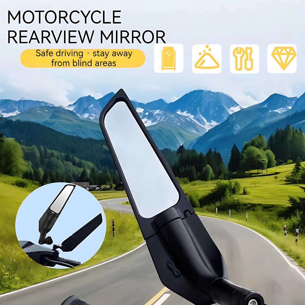 2Pcs Universal Wing/Winglet Side Mirror For Motorcycle Xmax Y15 Y16 ...