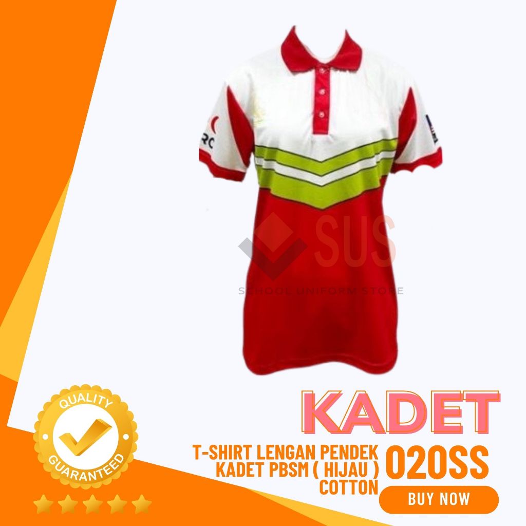 020SS - NEW T-SHIRT KADET PBSM HIJAU BUDAK SEKOLAH MENENGAH LENGAN ...