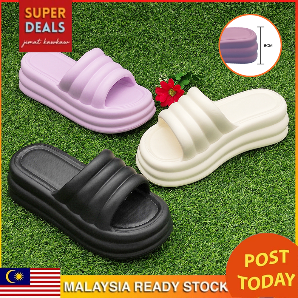 Slipper For Women SMALL CUTTING High heels 6cm Slide Sandal Thick Sole ...