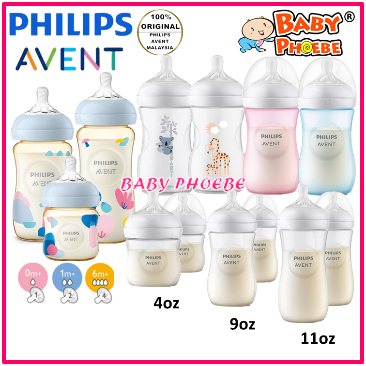 Philips Avent Natural Response / Natural Baby Feeding Bottle 4oz/9oz ...