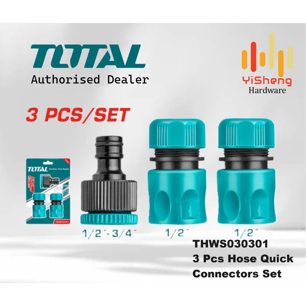 TOTAL THWS030301 3pcs Hose Quick Connectors Set | Shopee Malaysia