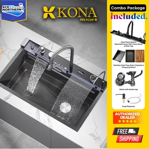 KONA 304 Stainless Steel Flying Rain Waterfall Nano Honeycomb Multi ...