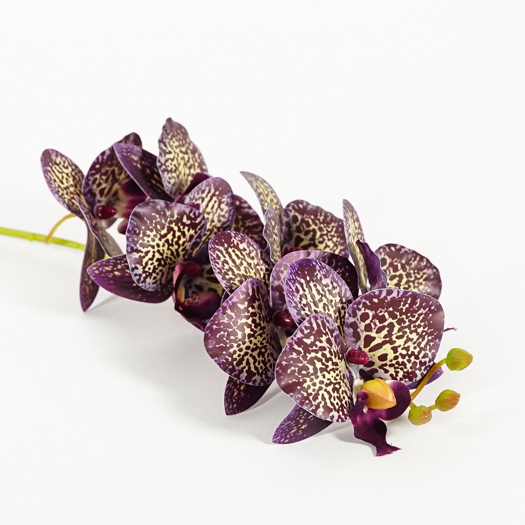 Artificial 7 Heads Small Orchid Latex 3D Hand Bouquet Bunga Orkid 3D ...