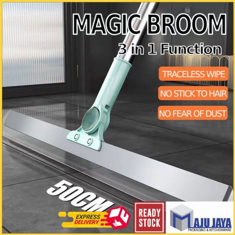Magic Broom Floor Wiper Scraper Sweep Mop 180° Degree Rotatable Silicon ...