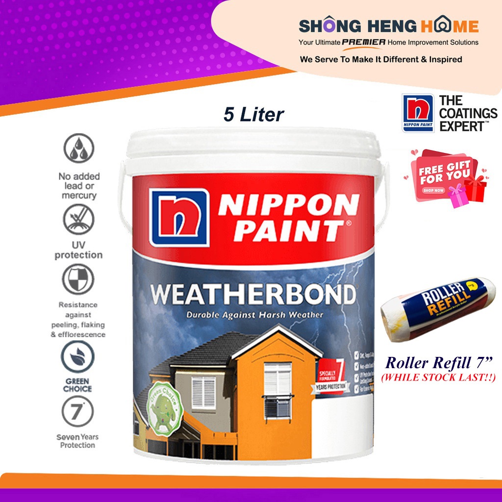 CAT 5L Nippon Paint Weatherbond (WB) Brilliant White 1001 Exterior Wall ...