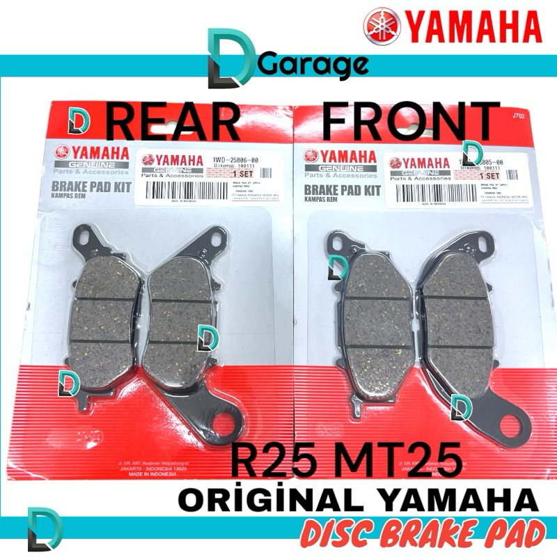 100% YAMAHA R25 MT25 XMAX DISC BRAKE PAD LINING ORIGINAL XMAX 250 300 ...