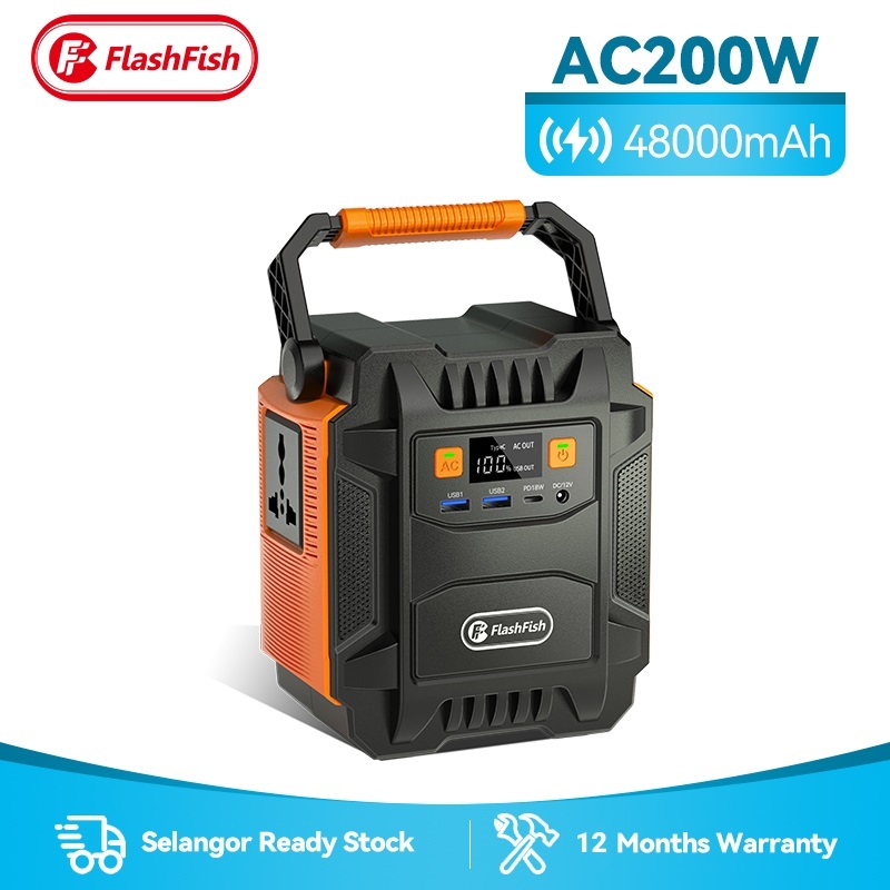 Flashfish A201 Solar Generator Portable Power Station Camping Laptop ...