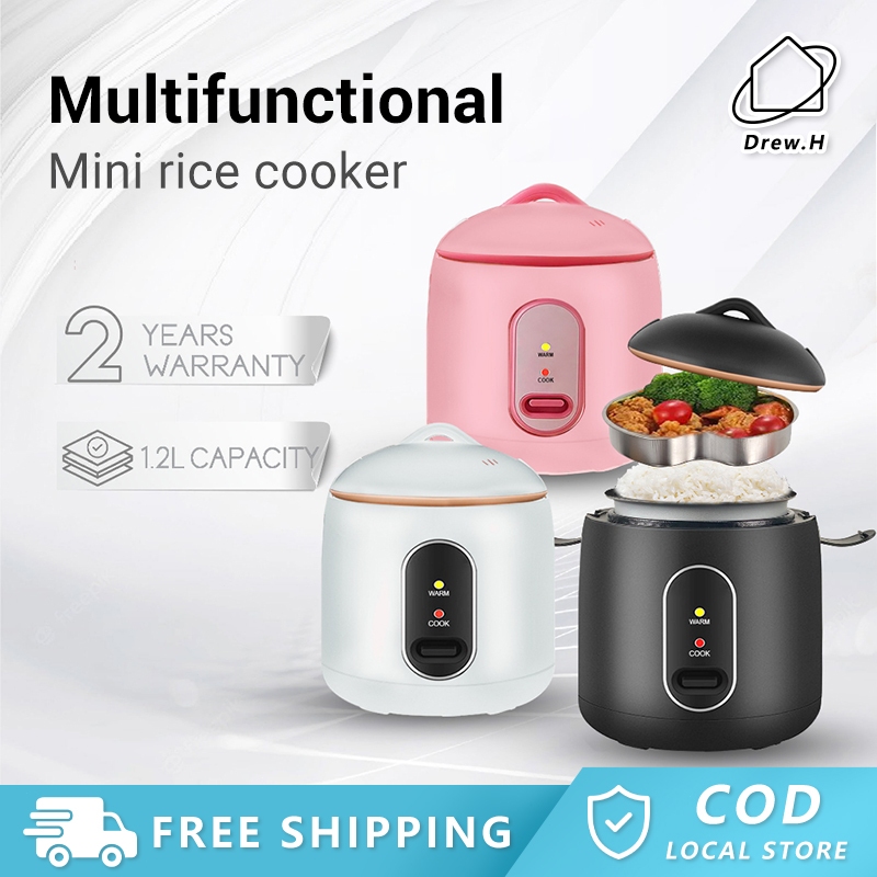 Mini Rice Cooker electric caldronwith Non-stick Pot and Steamer (1.2L ...