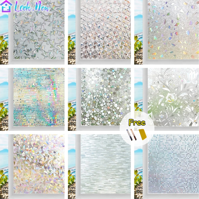 2 meters long 4 widths Window Frosted Privacy Window Film Pattern Self ...