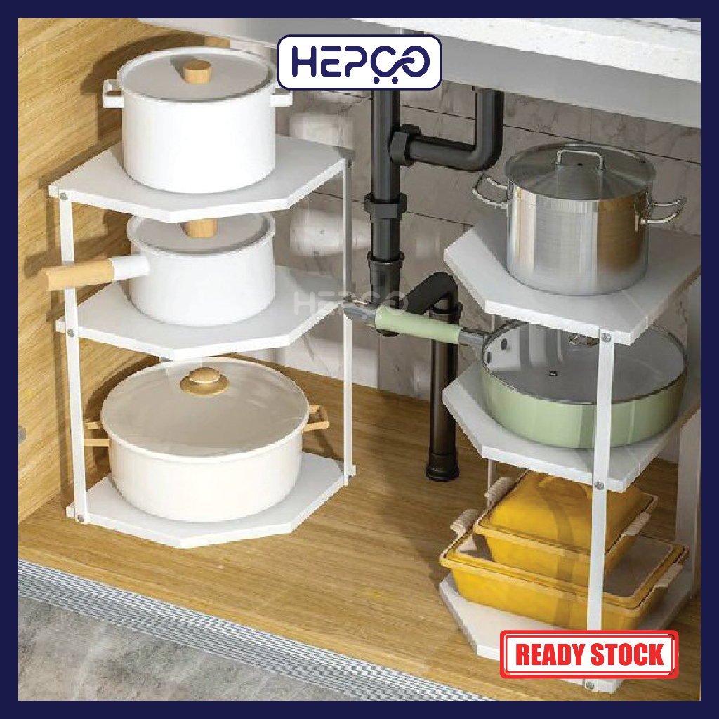 Multi-functional Triangle Corner Kitchen Storage Rack Organizer ...