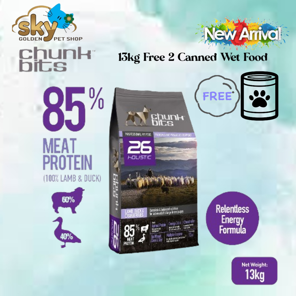 (Free Shipping) Chunkbits Holistic 26 Dog Food 13kg | Shopee Malaysia