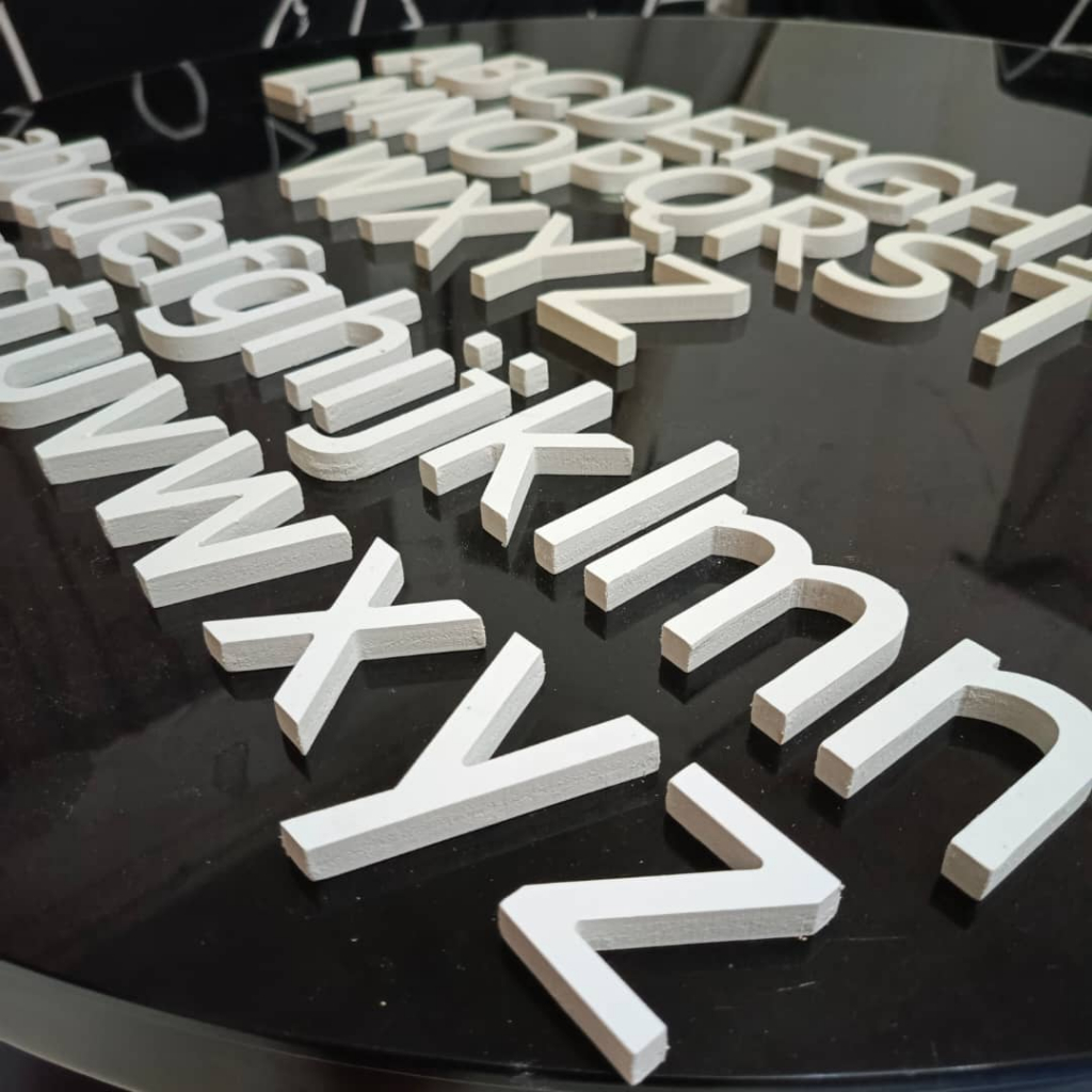 3D Alphabet Block Letters (TAHOMA H70mm T10mm) Upper and Lower Case ...