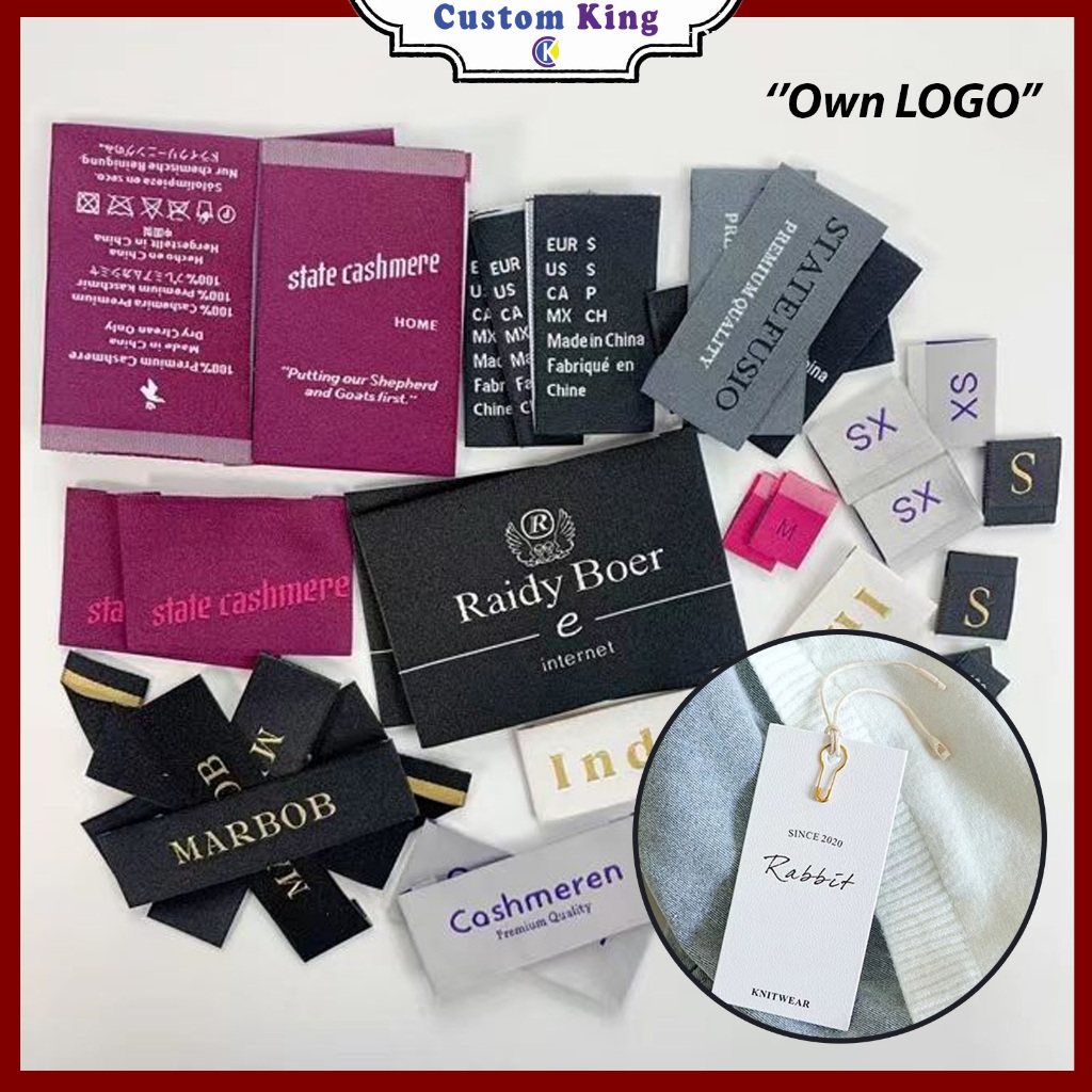 Min500pcs Cotton | Damask | Satin | Polyester | Washcare | Hanging Tag ...